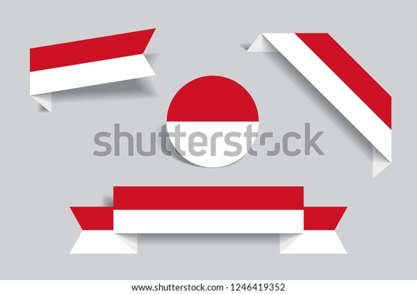 Indonesian Flag Stickers Labels Set Vector Stock Vector (Royalty Free ...