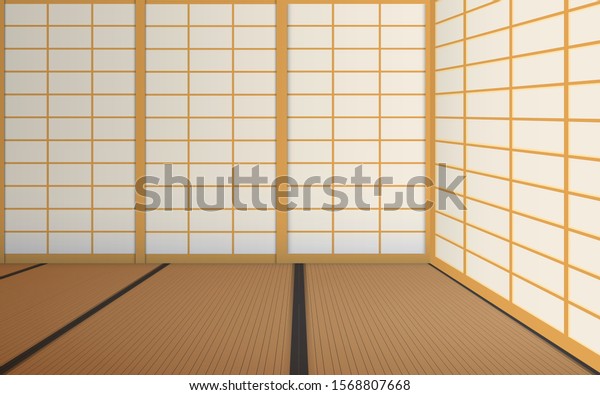Indoor Dojo Room Japan Stock Vector (Royalty Free) 1568807668