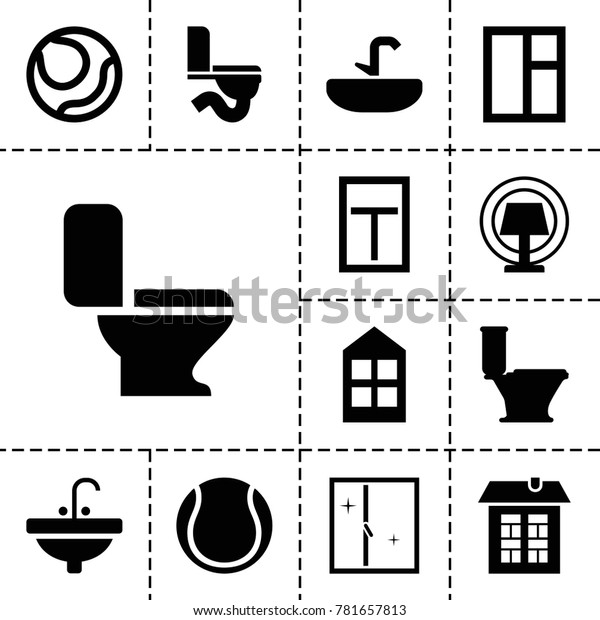 Indoor Icons Set 13 Editable Filled Stock Vector (Royalty Free ...