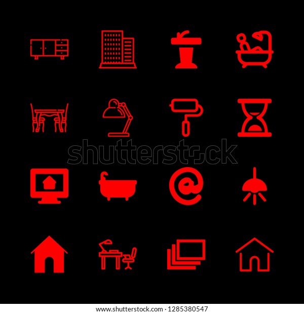 Indoor Icons Set Presentation Podium Microphone 库存矢量图（免版税）1285380547 ...