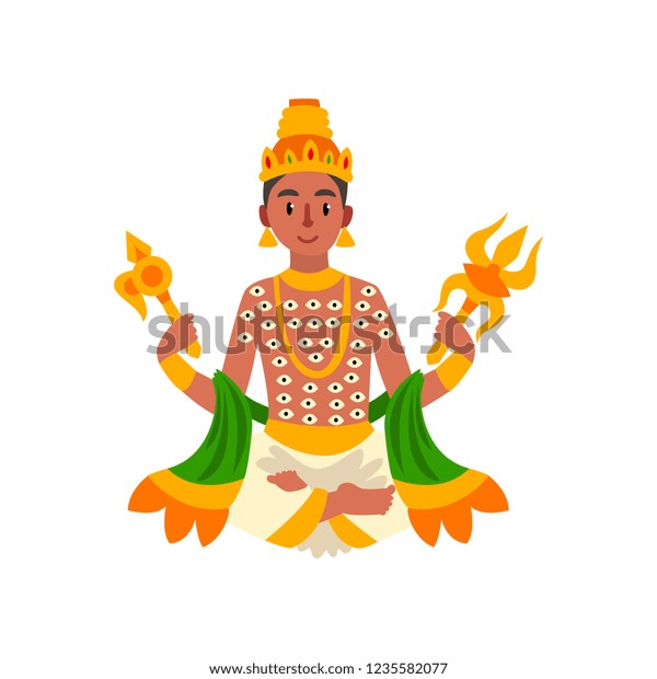 Indra Indian God Thunder Lightning War Stock Vector (Royalty Free ...