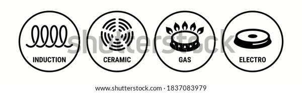 Induction Icon Ceramic Gas Electric Cooking Stock Vector (Royalty Free ...