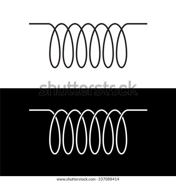 Induction Spiral Electrical Symbol Black Linear: vector de stock (libre ...