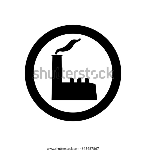 Indusrial Zone Icon On White Background Stock Vector (Royalty Free ...