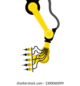 Yellow Robot Arm Industry Isolated Included Stock Photo (Edit Now ...