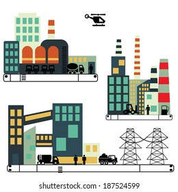 Industrial Area Stock Vector (Royalty Free) 187524599 | Shutterstock