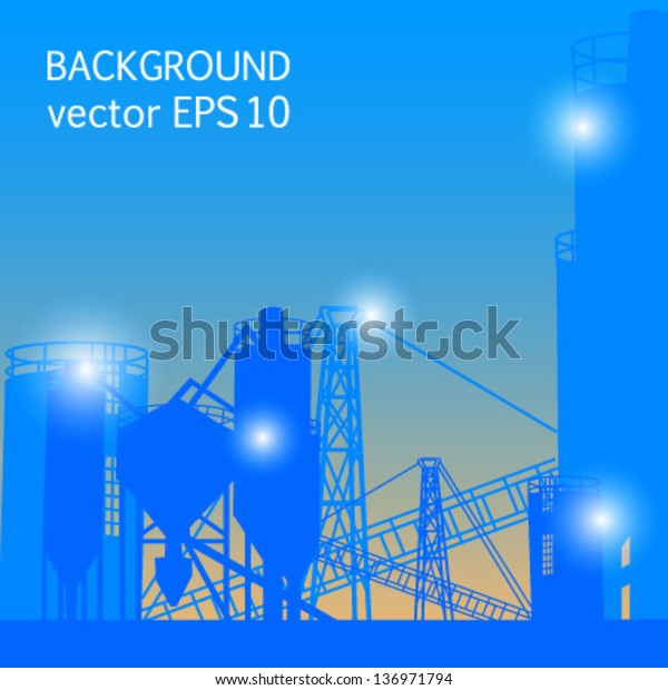 Industrial Blue Background Plant Mixing Vector Stock Vector (Royalty ...
