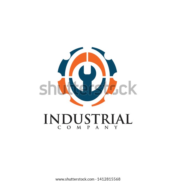 Industrial Company Logo Design Using Gear Stock Vector (Royalty Free ...