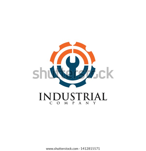 Industrial Company Logo Design Using Gear Stock Vector (Royalty Free ...
