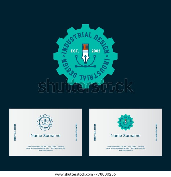 Industrial Design Logo Tool Drawing Design Stock Vector (Royalty Free ...