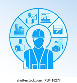 Industrial Engineer Engineering Icons Stock Vector (Royalty Free) 719418277