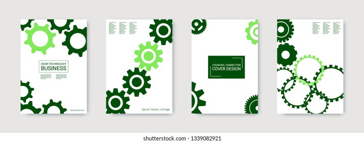 Industrial Engineering Background Green Cogs On Stock Vector (Royalty ...