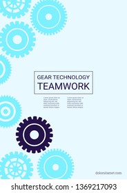 Industrial Engineering Background Purple Blue Gears Stock Vector ...