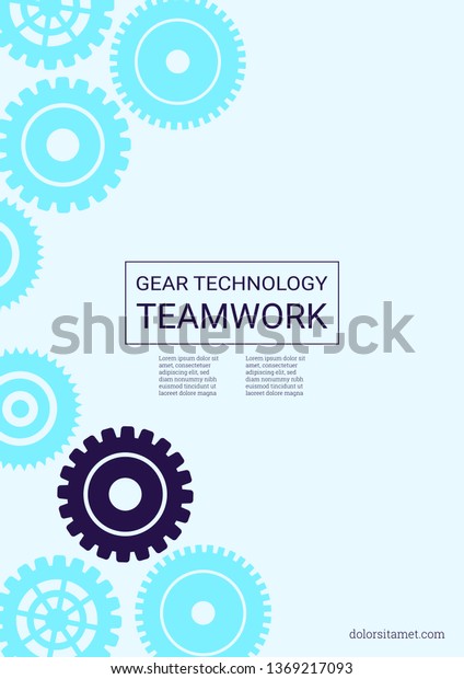 Industrial Engineering Background Purple Blue Gears Stock Vector ...