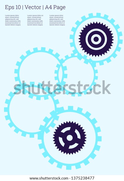 Industrial Engineering Background Purple Blue Gears Stock Vector ...
