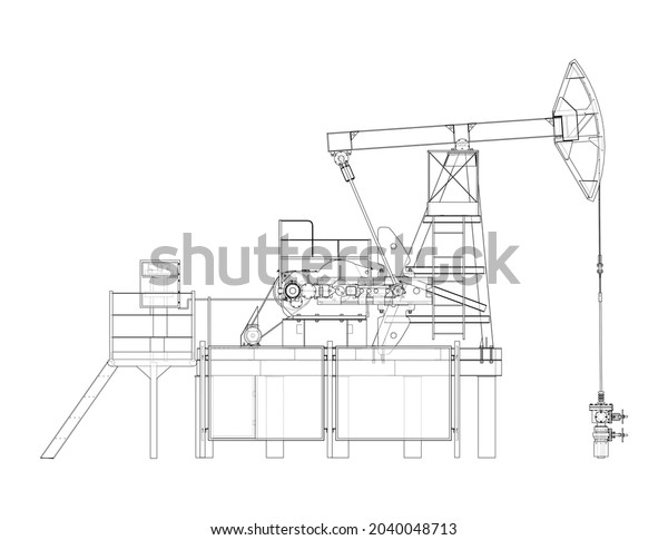 Industrial Equipment Oil Extraction Vector Rendering Stock Vector ...