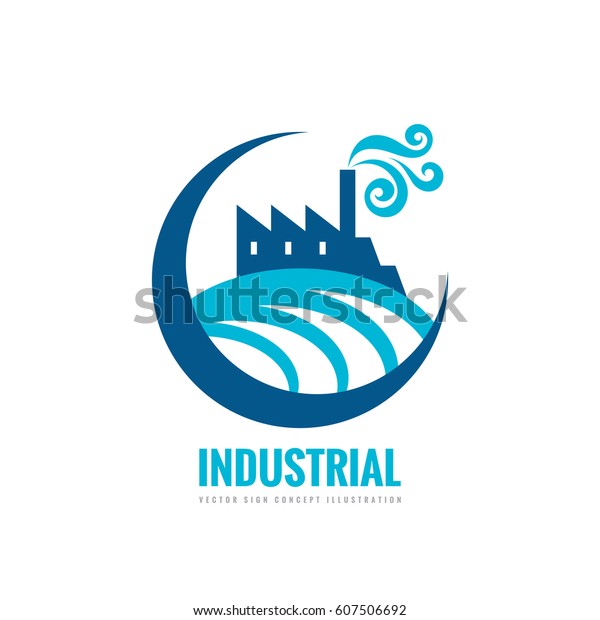 Industrial Factory Building Vector Logo Template Stock Vector (Royalty ...
