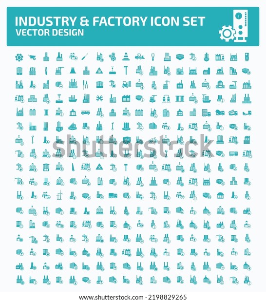 Industrial Factory Vector Icon Set Stock Vector (Royalty Free ...