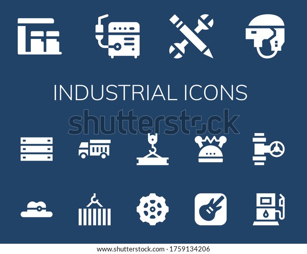 Industrial Icon Set 14 Filled Industrial Stock Vector (Royalty Free ...