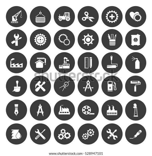 Industrial Icons Set Stock Vector (Royalty Free) 528947101 | Shutterstock