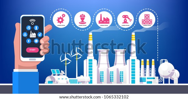 Industrial Infographic Industry 40 Vector Illustration Stock Vector ...