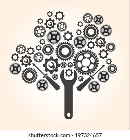 Industrial Innovation Concept Tree Made Cogs Stock Vector (Royalty Free ...