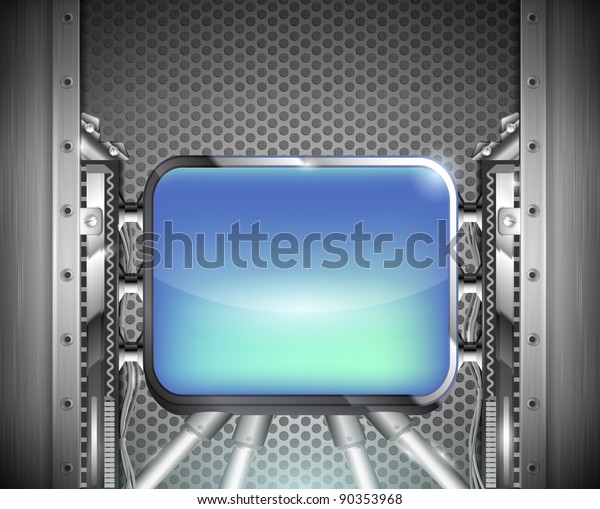 Industrial Iron Background Shiny Blue Screen Stock Vector (Royalty Free ...