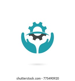 Industrial Maintenance System Logo White Background Stock Vector ...