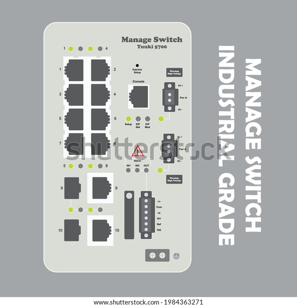 Industrial Manage Switch Hub Flat Design Stock Vector (Royalty Free ...