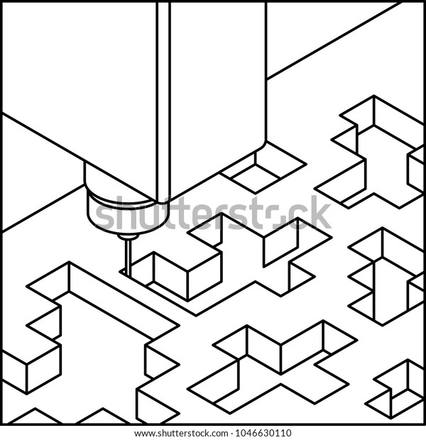 Industrial Metalcutting Process By Cutting Milling Arkivvektor ...