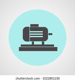 Industrial Motor Isolated Flat Vector Icon Stock Vector (Royalty Free ...