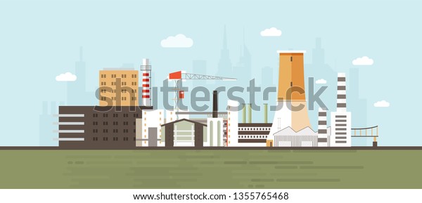 Industrial Park Site Zone Area Manufacturing Stock Vector (Royalty Free ...