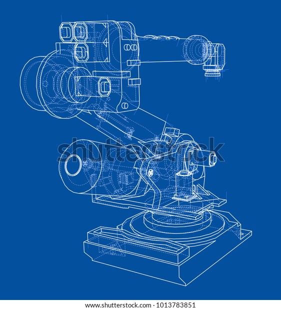 Industrial Robot Manipulator Vector Image Rendered Stock Vector ...