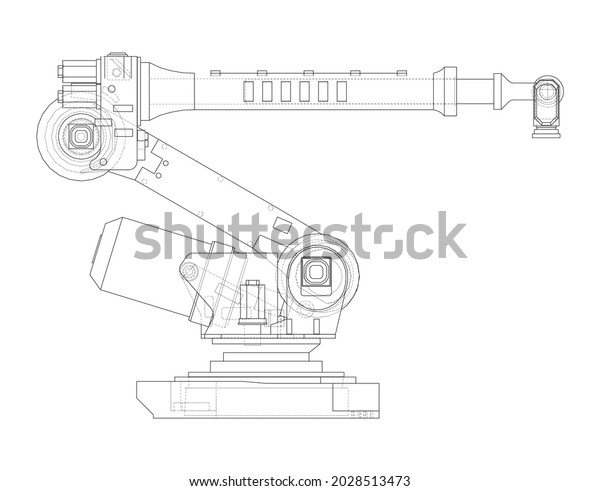 Industrial Robotic Arm Vector Rendering 3d Stock Vector (Royalty Free ...