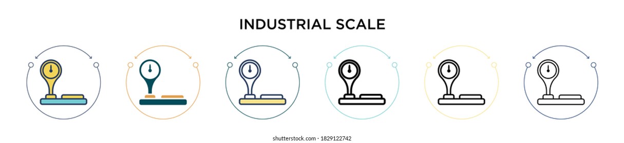 Industrial Scale Icon Filled Thin Line Stock Vector (Royalty Free ...