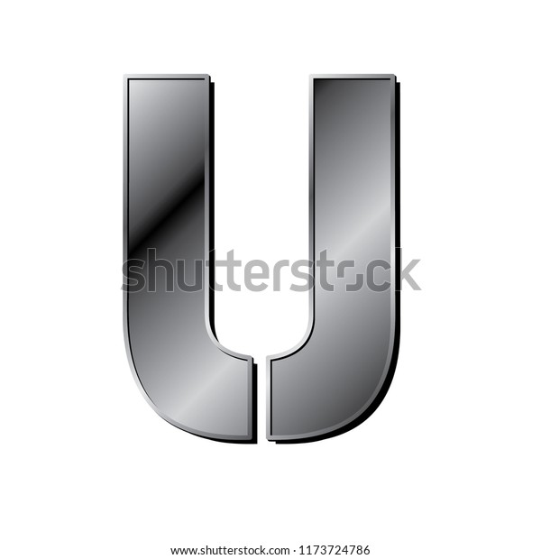 Industrial Silver Letter U Stock Vector (Royalty Free) 1173724786 ...