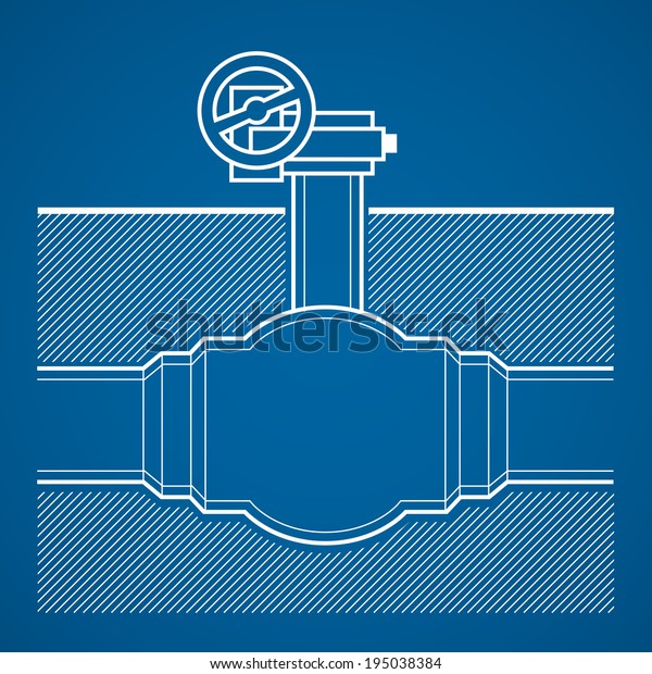 Industrial Tap Vector Blueprint Illustration Underground Stock Vector ...