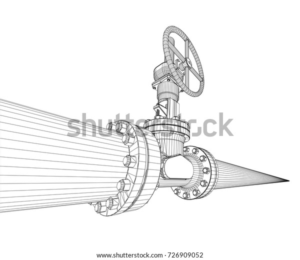 Industrial Valve Detailed Vector Illustration On Stock Vector (Royalty ...