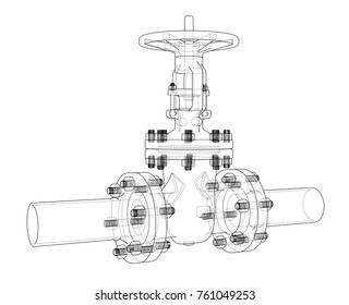 Vektor Stok Industrial Valve Vector Illustration Isolated On (Tanpa ...