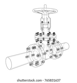 Vektor Stok Industrial Valve Vector Illustration Isolated On (Tanpa ...