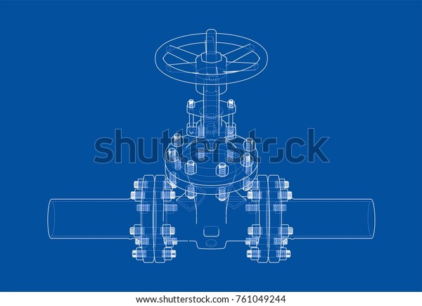 Industrial Valve Vector Illustration Isolated On Stock Vector (Royalty ...