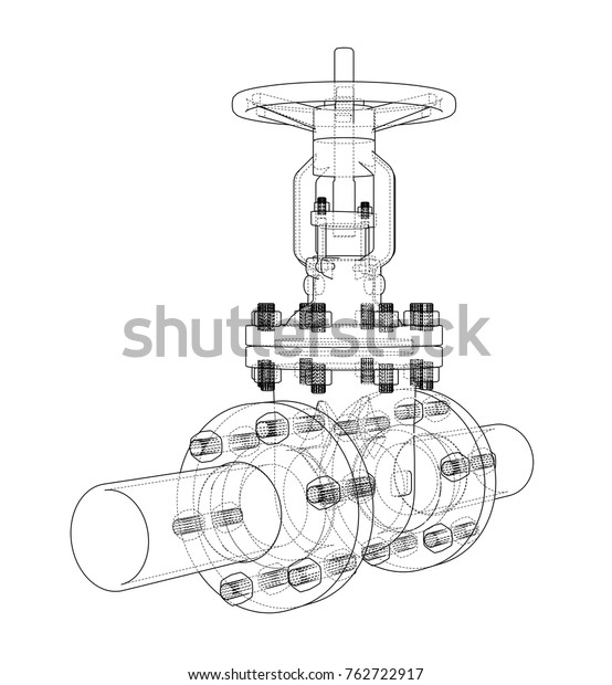 Industrial Valve Vector Illustration Isolated On Stock Vector (Royalty ...