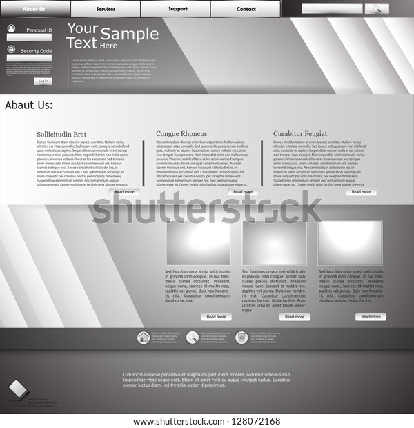 Industrial Website Template Design Metallic Elements: เวกเตอร์สต็อก ...