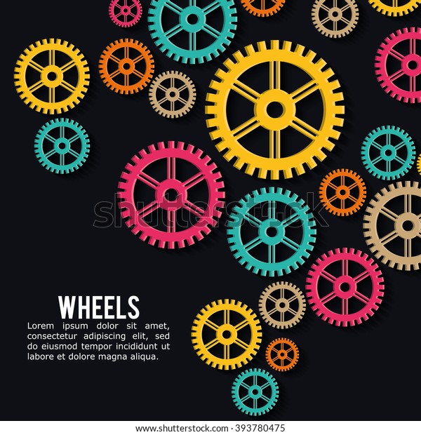 Industrial Wheel Design Colors Background Vector Stock Vector (Royalty ...