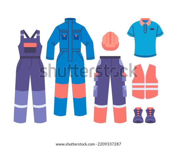 Industrial Work Uniforms Vector Illustration Workwear Stock Vector ...