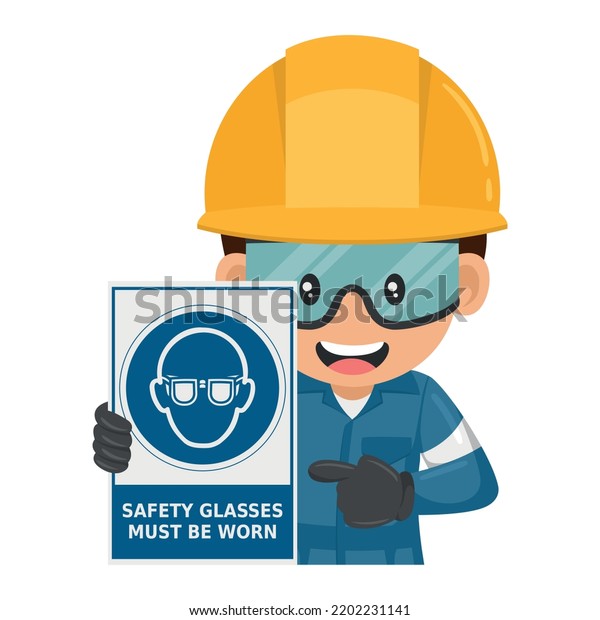 Industrial Worker Warning Sign Mandatory Use Stock Vector (Royalty Free ...