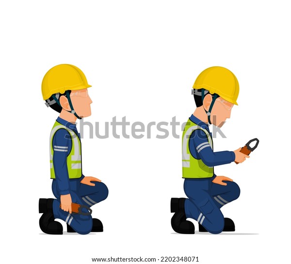 Industrial Workers Clamp Meter On White Stock Vector (Royalty Free ...