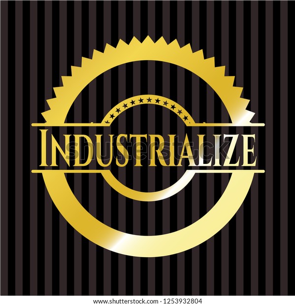 Industrialize Gold Emblem Stock Vector (Royalty Free) 1253932804 ...