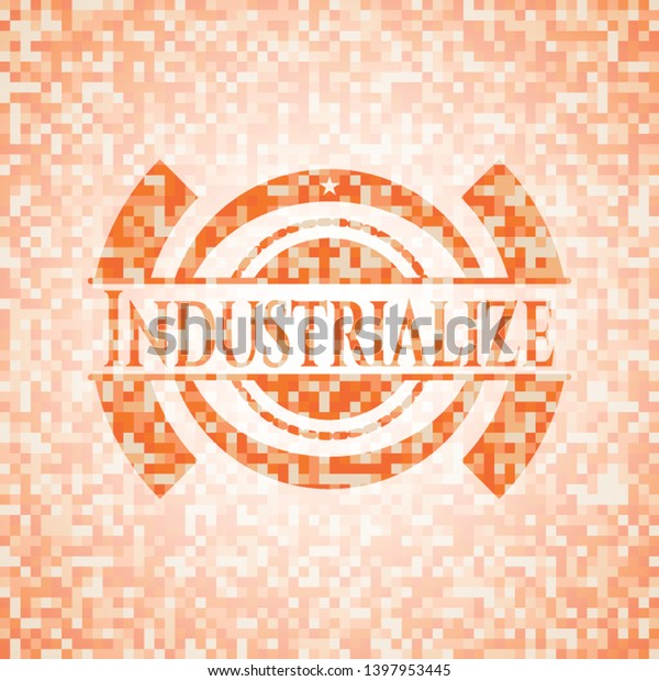 Industrialize Orange Tile Background Illustration Square Stock Vector ...