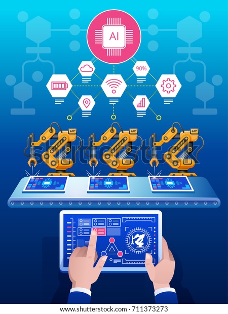 Industry 40 Automation Internet Things Concepts Stock Vector (Royalty ...